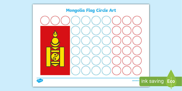 FREE! - Mongolia Flag Circle Art Worksheet (teacher made)