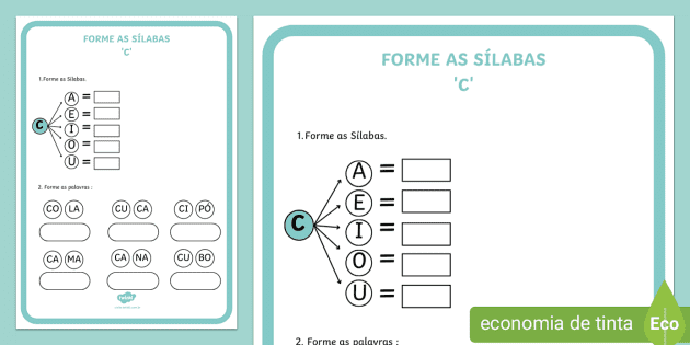 Forme as Sílabas - 'C' (Hecho por educadores) - Twinkl