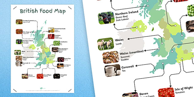 British Food Map - british, food, maps, foods, britain, maps