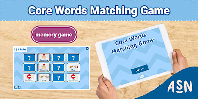 Core Words Interactive Matching Activity