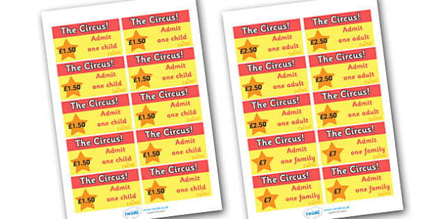 Circus Tickets (teacher made)