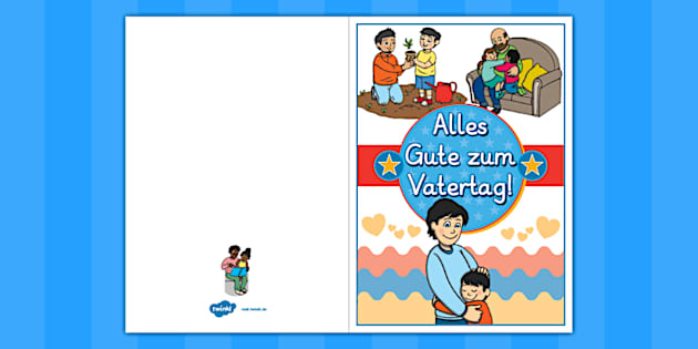 Alles Gute Zum Vatertag - Karte (teacher made) - Twinkl