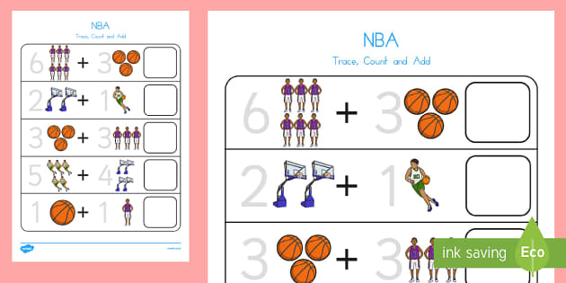Basketball Trace, Count, and Add Activity
