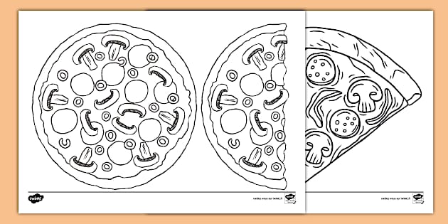 Coloriage : Une pizza - Twinkl France Dessin