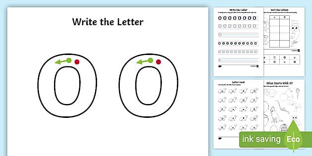 Letter O Handwriting Activity Pack