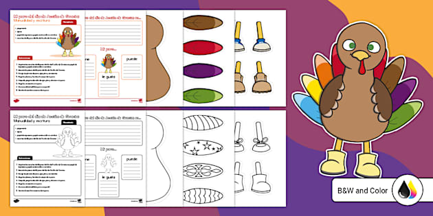 Manualidad y escritura: Mi pavo del día de Acción de Gracias