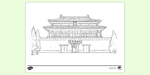 Imperial Palace Colouring Sheet (teacher made) - Twinkl