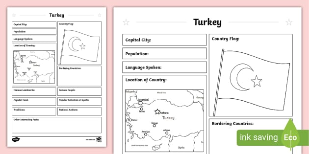 Turkey Fact File Template (teacher made)