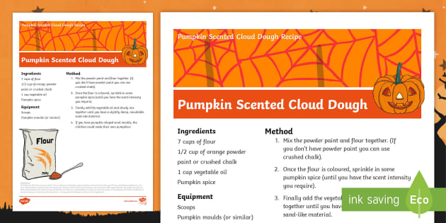 Pumpkin Scented Cloud Recipe (teacher made) - Twinkl
