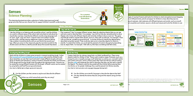 EYFS Science Planning: Senses (Supports White Rose Science)