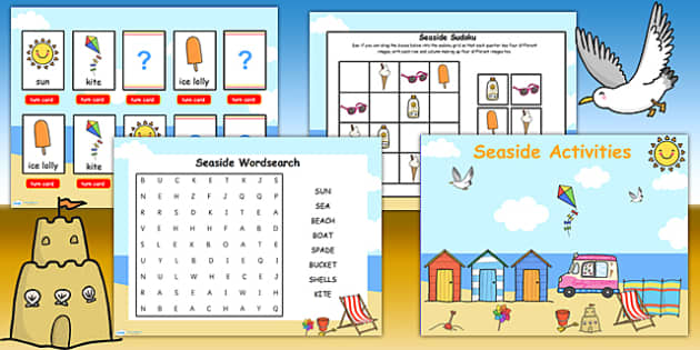 Seaside Themed Flipchart Activity Pack (teacher made)