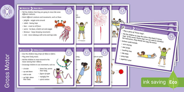 Fine Motor Skills Gross Motor Warm Up Cards Twinkl