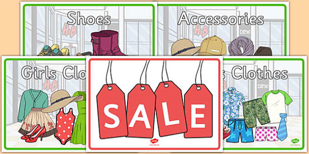 Clothes Shop Posters (teacher made)