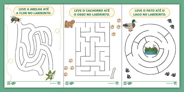 Labirintos para coordenação motora - Autismo - Twinkl