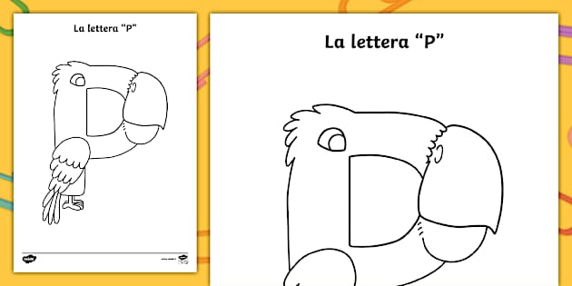 Poster della lettera P da colorare (teacher made) - Twinkl