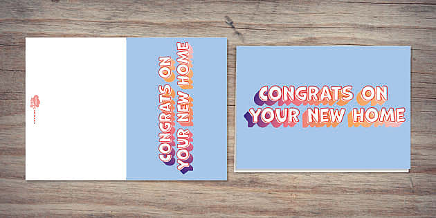 New Home 3D Text Card | Twinkl Party (teacher made) - Twinkl
