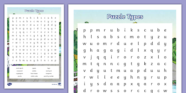 Different Types of Puzzles Word Search - Twinkl
