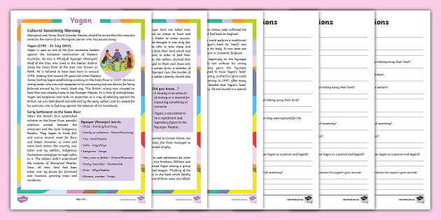 Influential Indigenous Australian Yagan Reading Comprehension