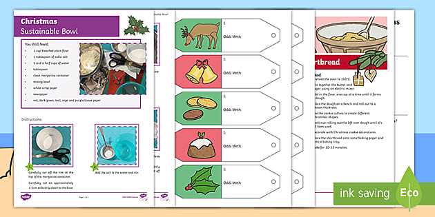 FREE! - Sustainable Christmas Bowl Craft Instructions