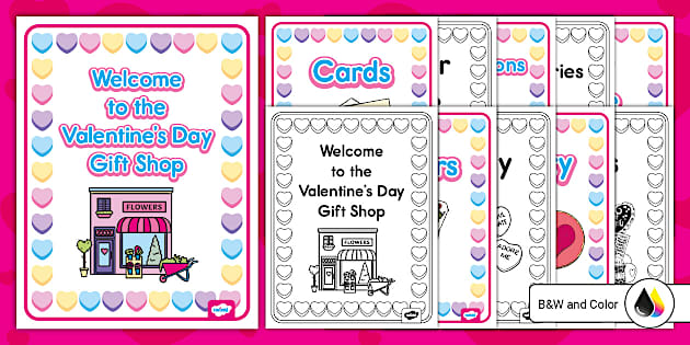 Valentine's Day Gift Shop Dramatic Play Posters