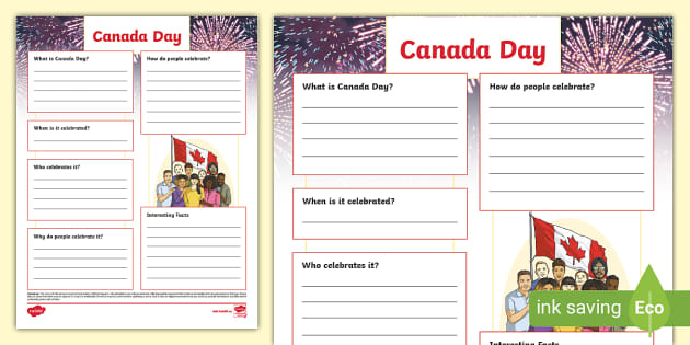 Canada Day Fact File Template (Teacher-Made) - Twinkl