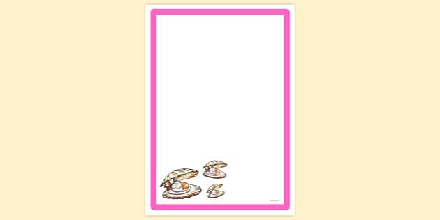 Simple Blank Clams Page Border | Page Borders | Twinkl