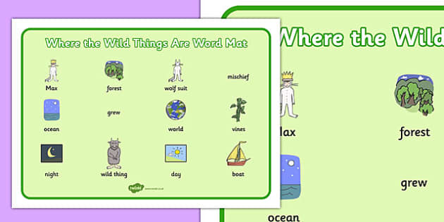 FREE! - Word Mat (Images) to Support Teaching on Where the Wild Things Are