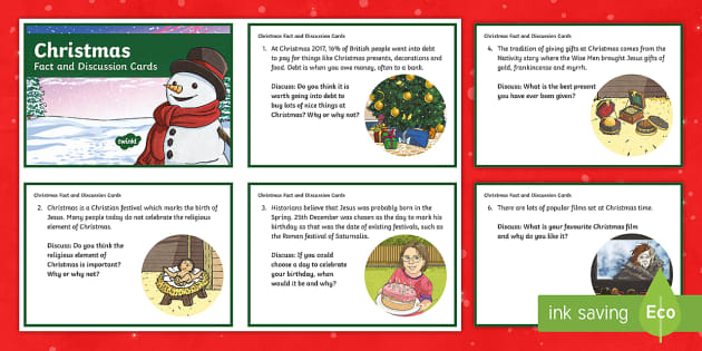 KS2 Christmas Fact and Discussion Cards (teacher made)