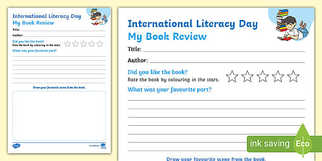 International Literacy Day Book Review Template - Twinkl