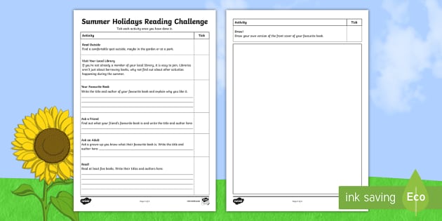 Summer Holidays Reading Challenge - Primary Resources