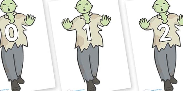 Numbers 0-31 on Zombies (teacher made) - Twinkl