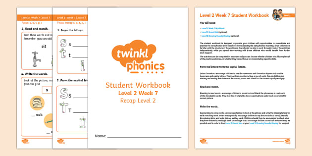 Level 2: Week 7: Workbook (professor feito) - Twinkl