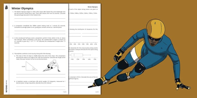 Winter Olympics Quiz Worksheet / Worksheet (teacher made)