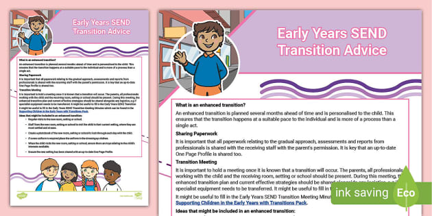 Early Years SEND Transition Advice (teacher made)
