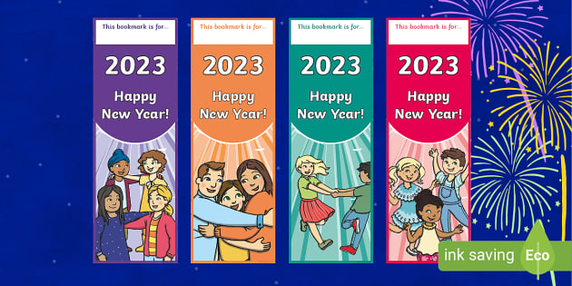 Happy New Year 2023 Editable Bookmarks (Teacher-Made)