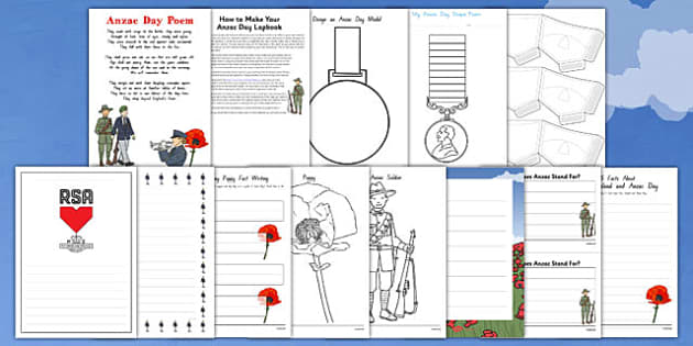 Anzac Day Lapbook Creation Pack (teacher made)