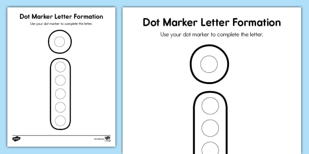Lowercase Letter i: Dot Marker Letter Formation Activity