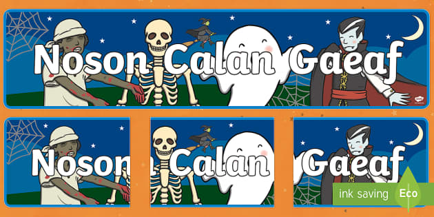 Baner Arddangosfa Noson Calan Gaeaf | Twinkl Cymru - Twinkl