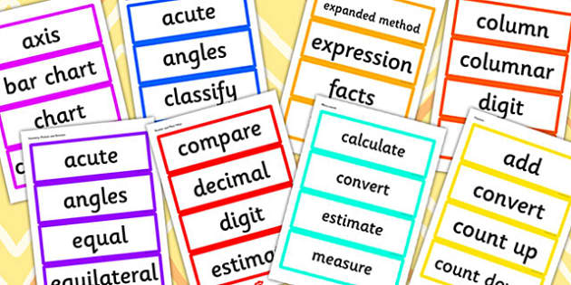Year 4 Maths Vocabulary Cards Pack (teacher made) Year 4 Maths Vocabulary Cards Pack (teacher made)