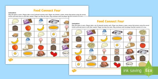Connect Four Food Game French