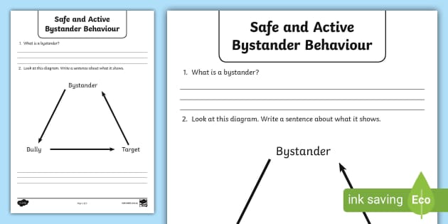 Safe and Active Bystander Behaviour Worksheet - Twinkl