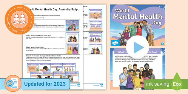 KS2 World Mental Health Day Assembly Powerpoint - Twinkl