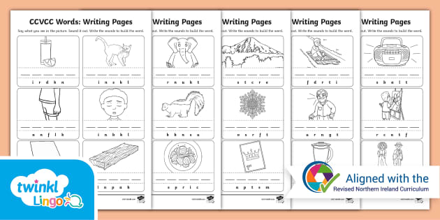 NI Linguistic Phonics: Stage 2 CCVCC Writing Activity Sheets