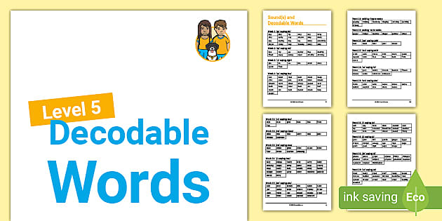 Phonics Level 5 Decodable Words Booklet (teacher made)
