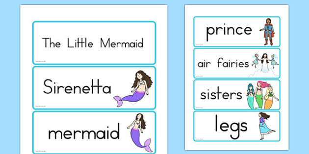 The Little Mermaid Word Cards (teacher made)