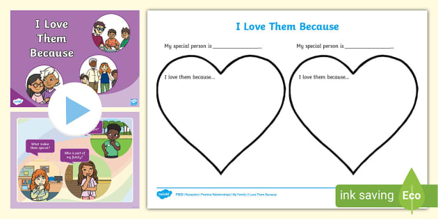 PSED Positive Relationships I Love Them Because Plan and Pack