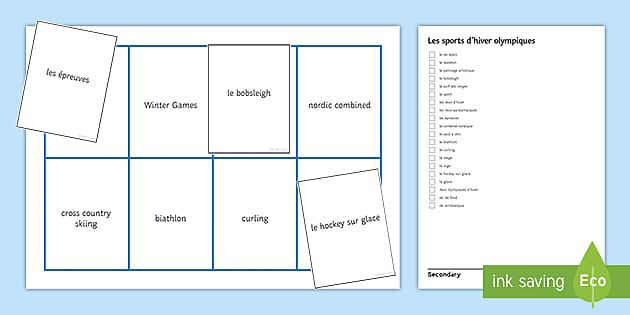 Winter Olympics Bingo French (teacher made) - Twinkl