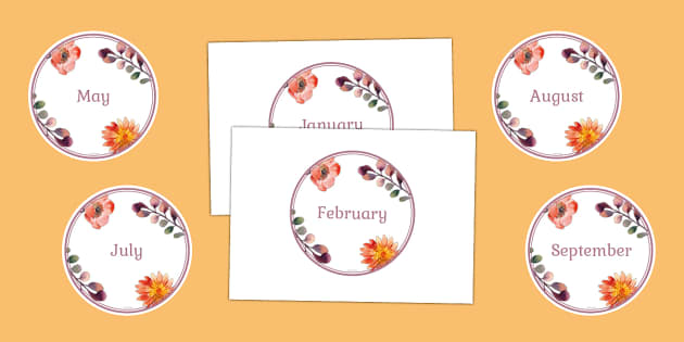 👉 Wildflower-Themed Months of the Year Cut-Outs - Twinkl