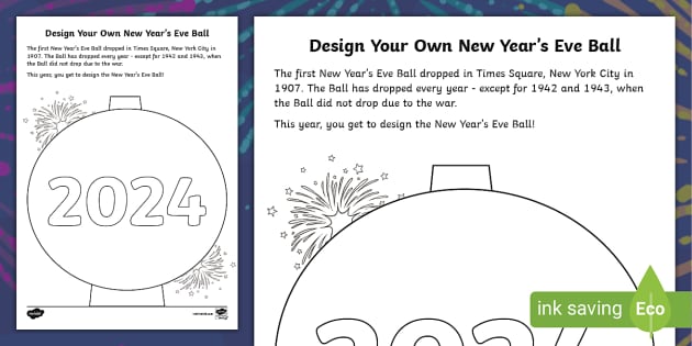 Design Your Own New Year's Eve Ball Activity (teacher made)