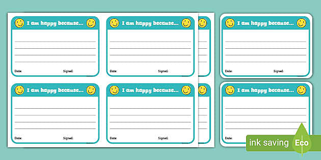 What Makes Me Happy Note Cards (teacher made) - Twinkl
